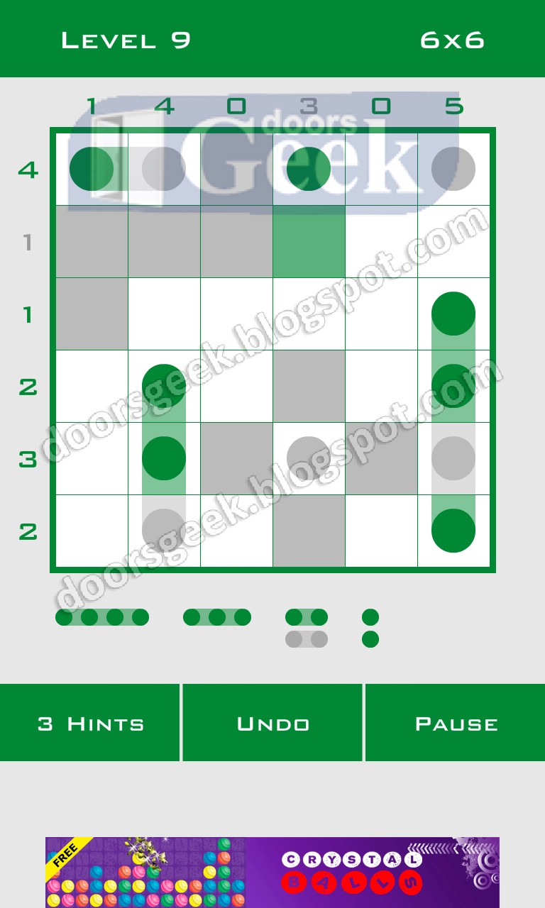 Logic Dots [6x6] Level 9 Solution ~ Doors Geek